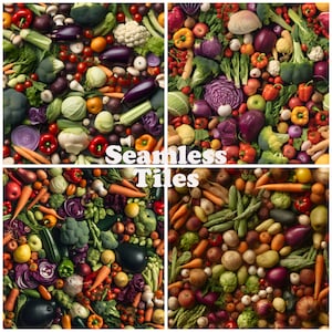 Mixed Vegetable Seamless Tile Patterns - Etsy