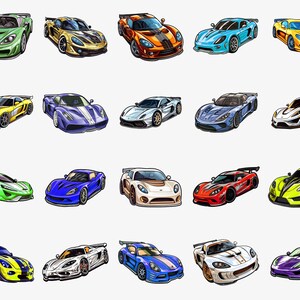 Sports Car Clipart Pack 2, Race Car Art, Printable, Scrapbooking ...