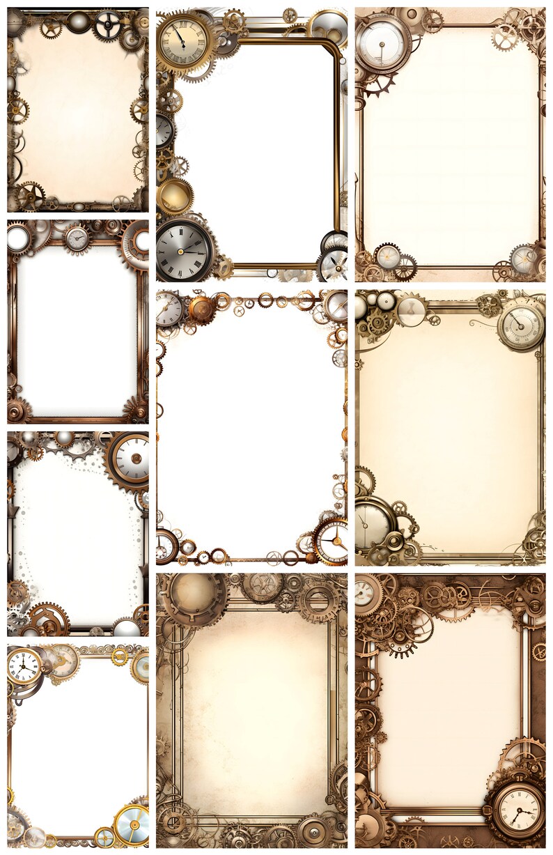 Steampunk Border Paper Collection 2 for Invitations, Functions or Art ...
