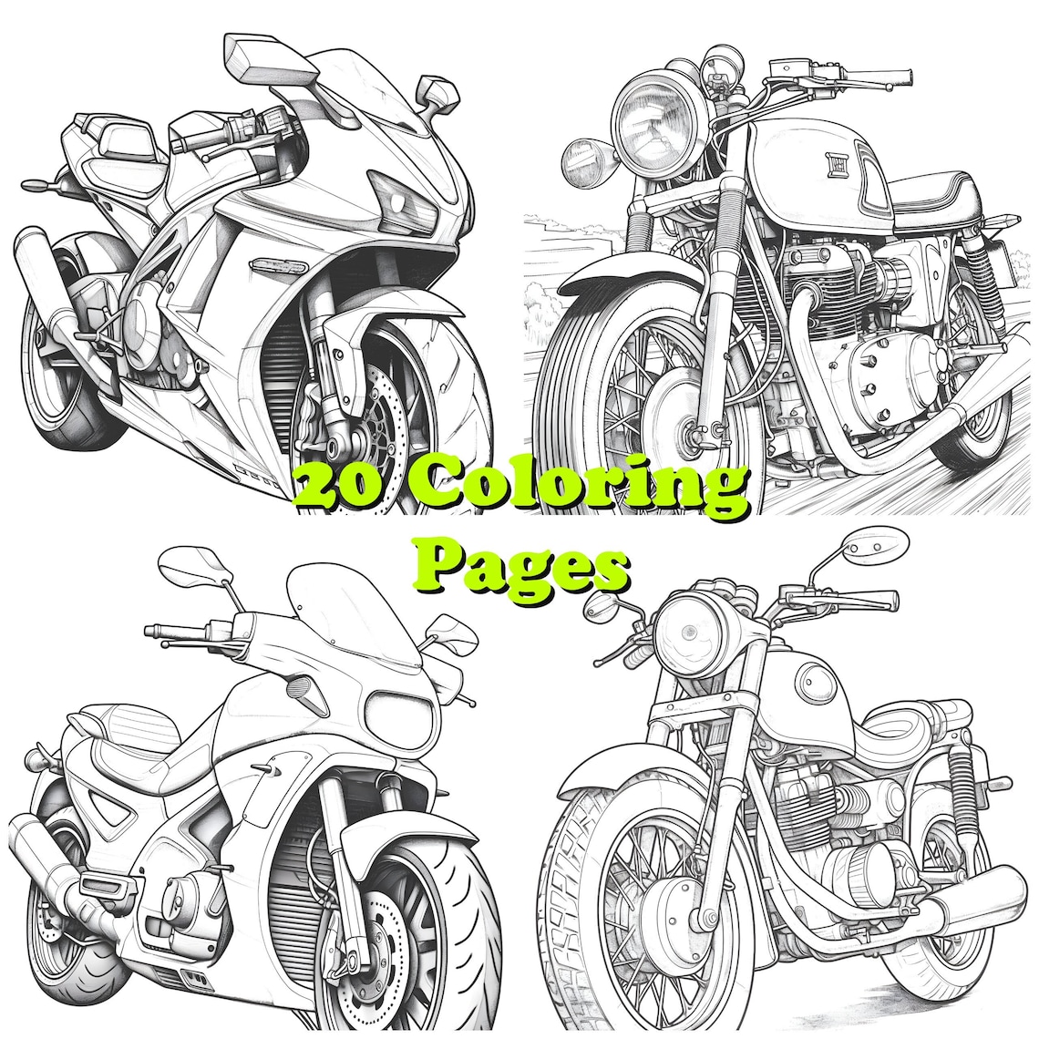 Motorcycle Coloring Pages, Motorbike Coloring Sheet, Motorcycle ...