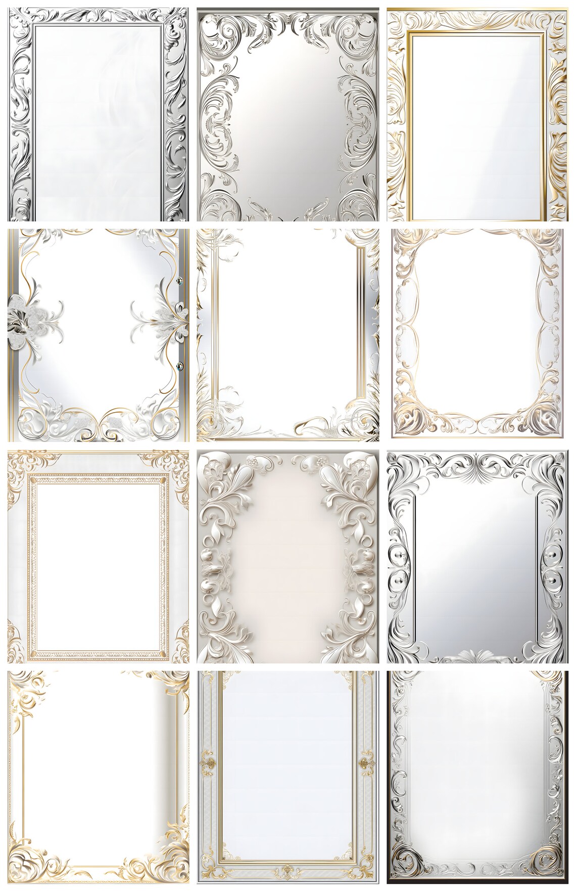 Metal Border Paper Collection for Invitations, Functions or Art, Party ...