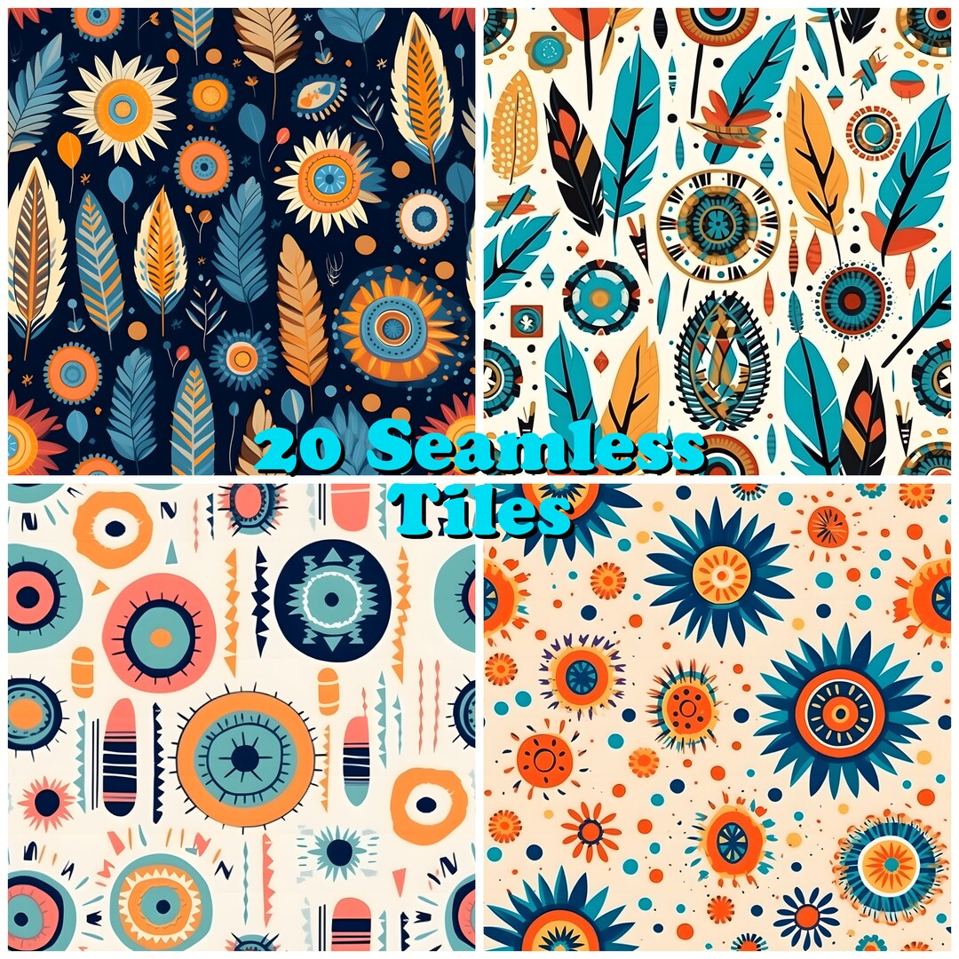 Boho Style Patterns, Boho Repeat Pattern, Whimsical Tiled Background ...