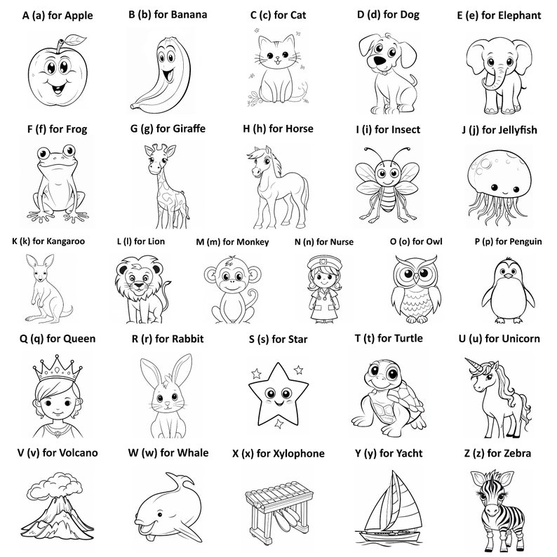 Children's ABC Coloring Pages, Teacher Coloring Sheets, School Coloring ...