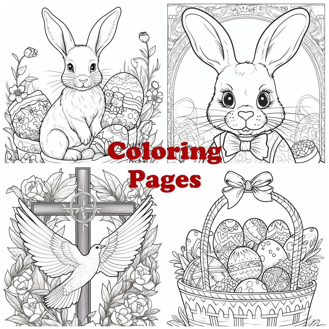 Bunny and Easter Holiday Coloring Pages, Bunny Coloring Sheets, Holiday ...