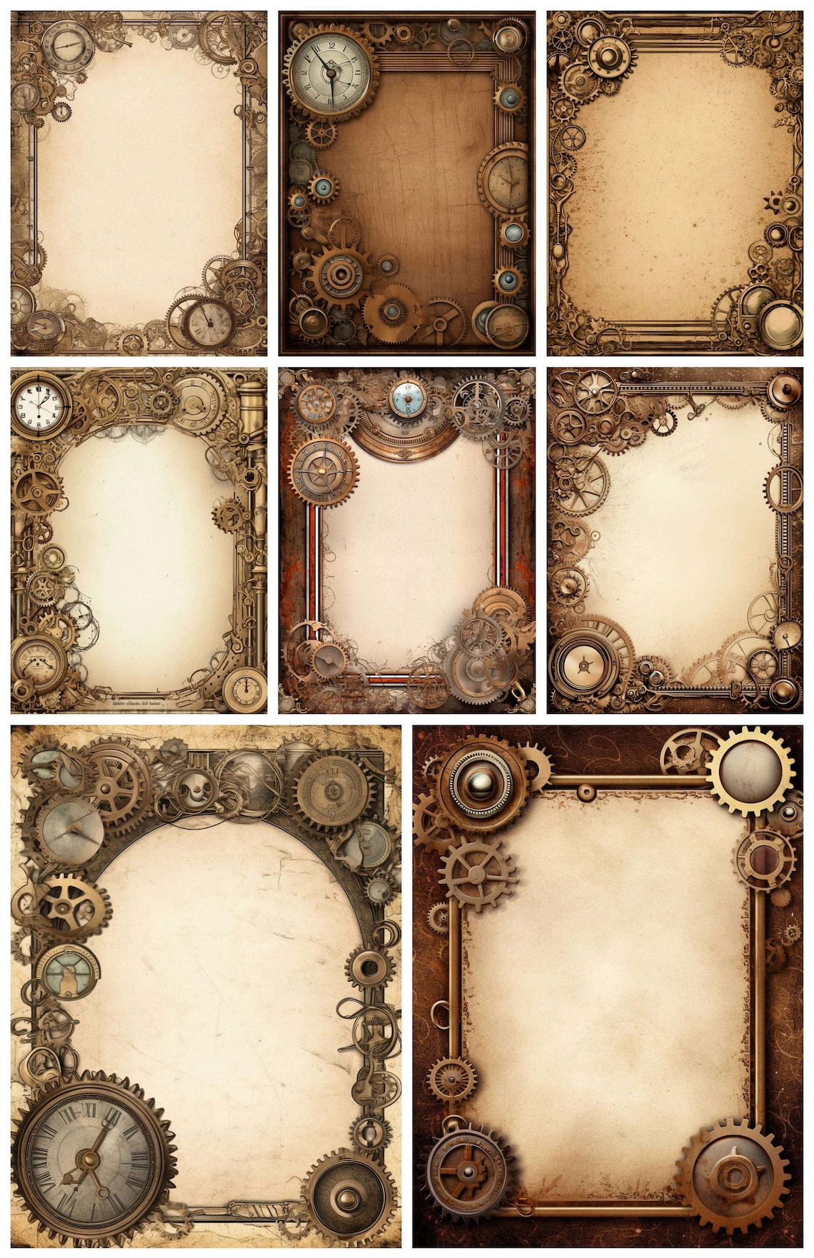 Steampunk Border Paper Collection for Invitations, Functions or Art - Etsy