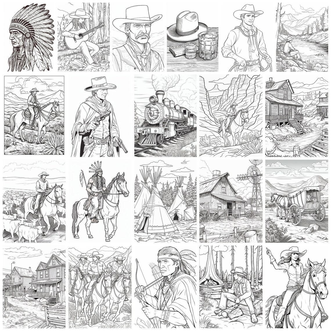 Wild West Coloring Pages, Wild West Coloring Sheet, Cowboy Coloring ...