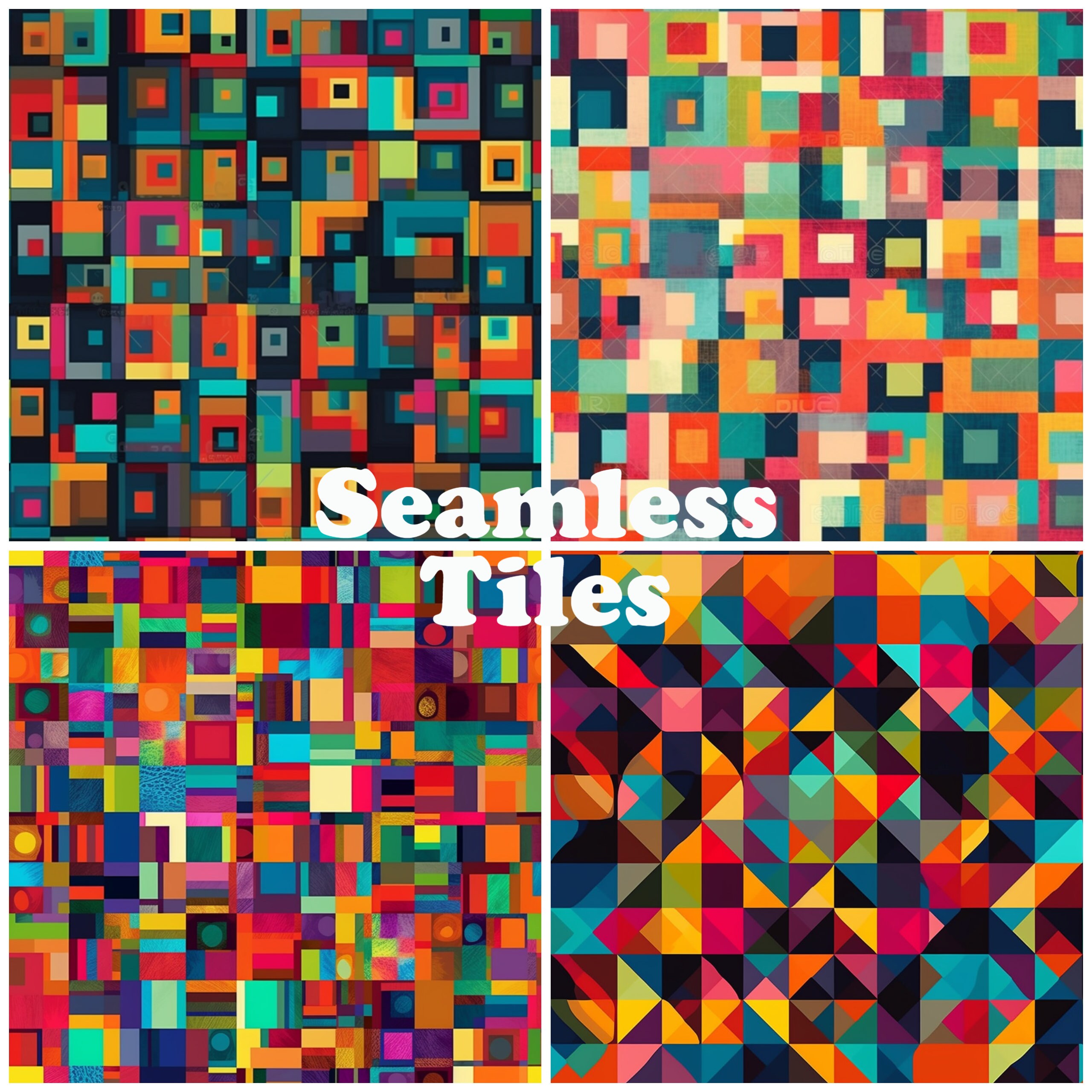Square Seamless Tile Patterns, Shape Seamless Tiles, Square Pattern ...
