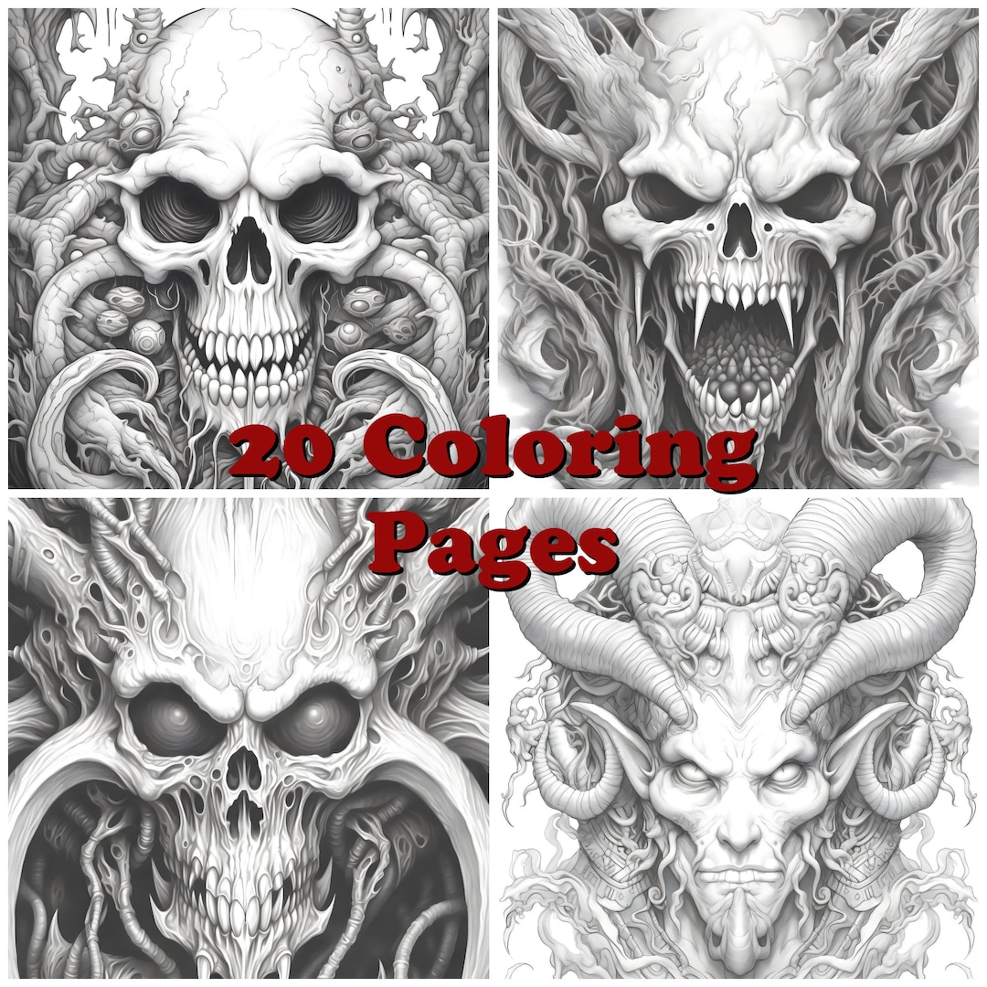 Devils, Demons and Skulls Coloring Pages, Demon Coloring Sheets, Devil ...