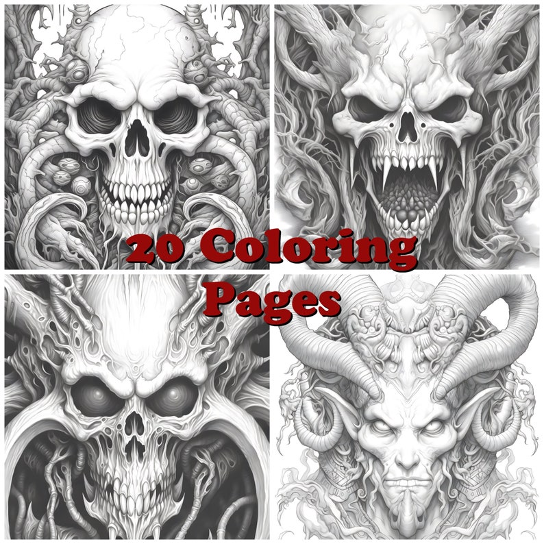 Devils, Demons and Skulls Coloring Pages, Demon Coloring Sheets, Devil ...
