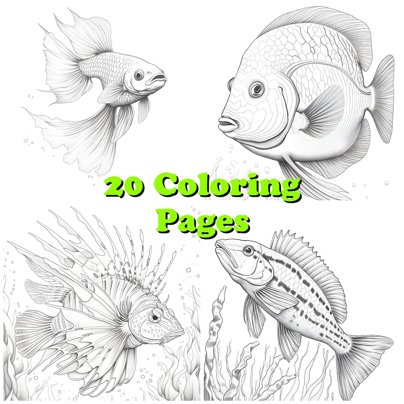 Tropical Fish Coloring Pages, Fish Coloring Sheets, Exotic, Coral Reef ...