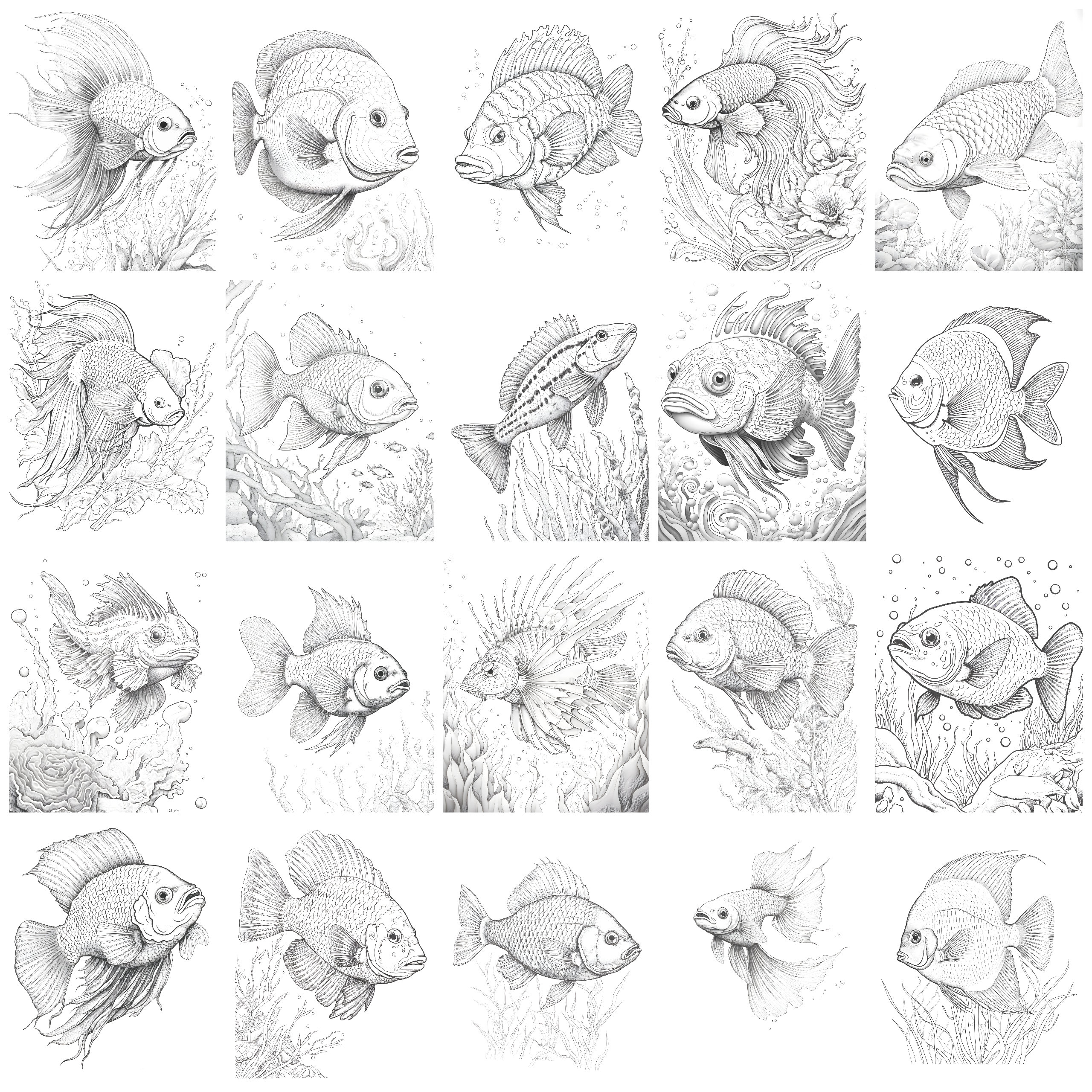 Tropical Fish Coloring Pages, Fish Coloring Sheets, Exotic, Coral Reef ...