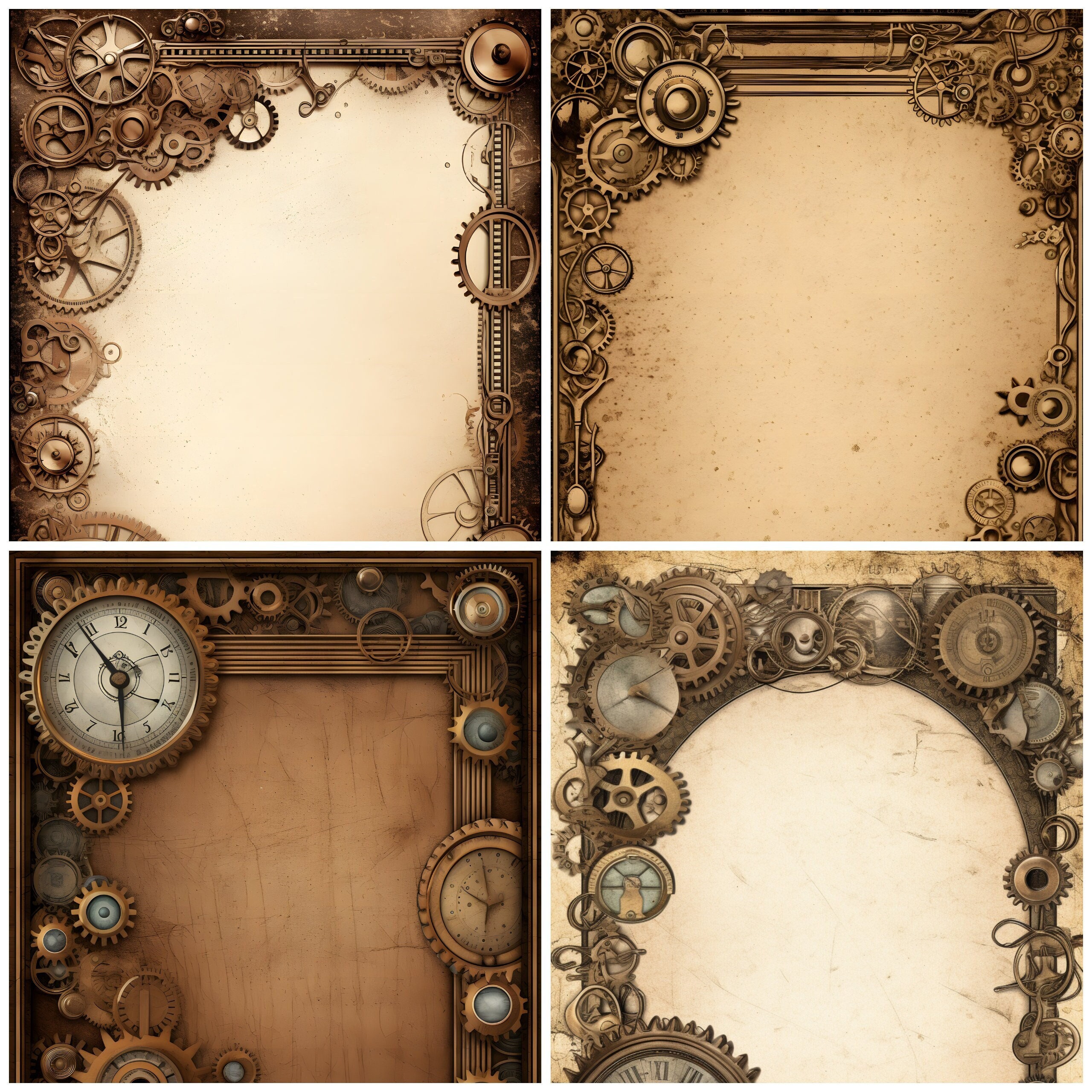 Steampunk Border Paper Collection for Invitations, Functions or Art - Etsy