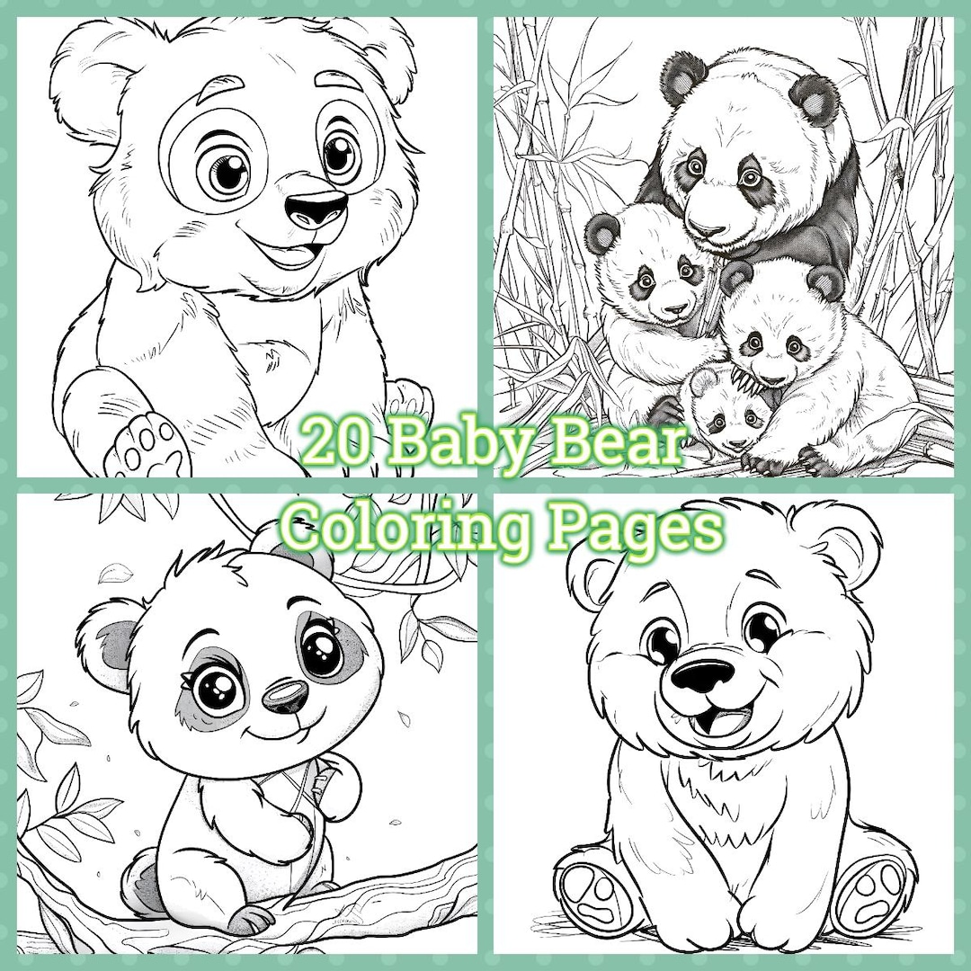 20 Baby Bear Coloring Pages - Etsy
