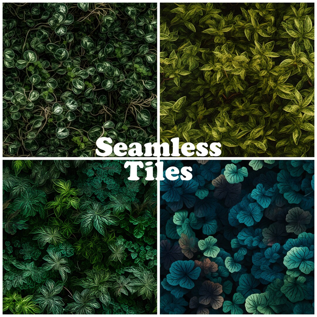 Plant Seamless Tiles - Pack 2 (botanical, Leaves, Greenery, Plant ...