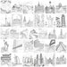 Iconic Landmarks Coloring Pages, Famous Places Coloring Sheets ...