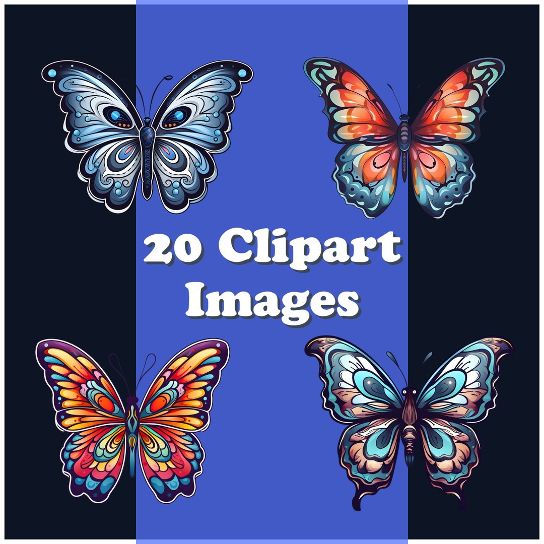 Butterfly Clipart, Butterfly Art, Printable, Scrapbooking, Stickers ...