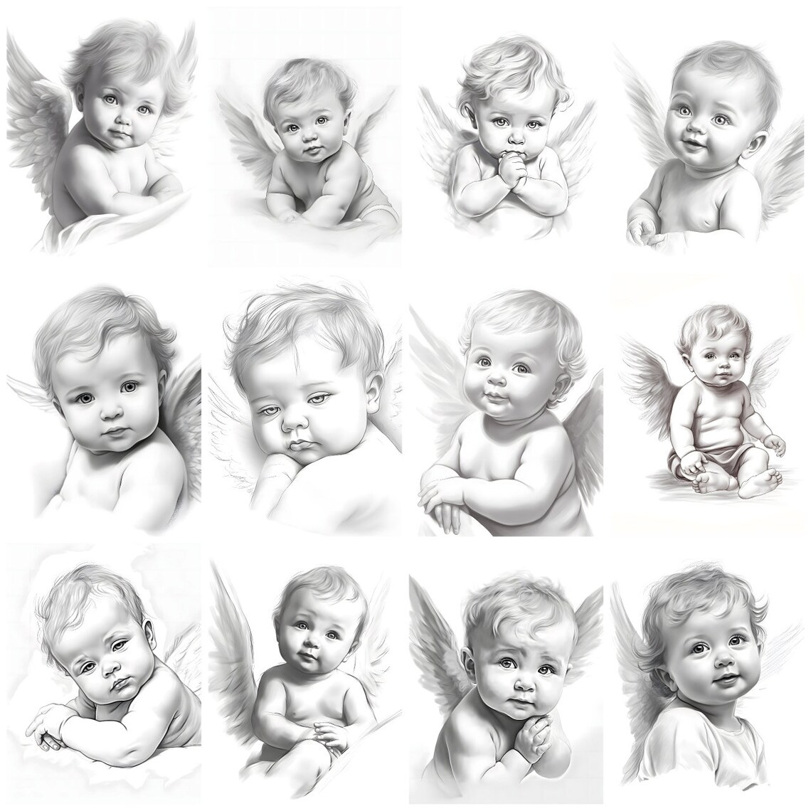 Angel Baby Coloring Pages, Angel Baby Coloring Sheets, Angel Baby ...