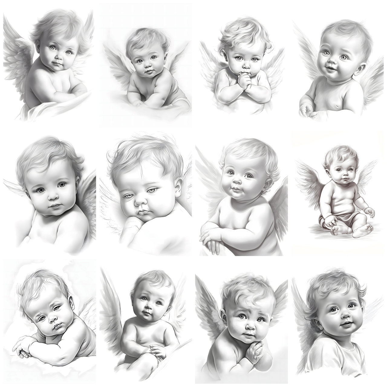 Angel Baby Coloring Pages, Angel Baby Coloring Sheets, Angel Baby ...