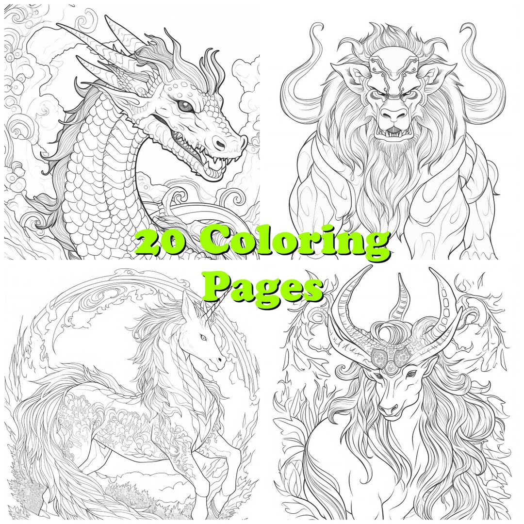 Mythical Beasts Coloring Pages, Fantasy Creatures Colouring Sheets ...