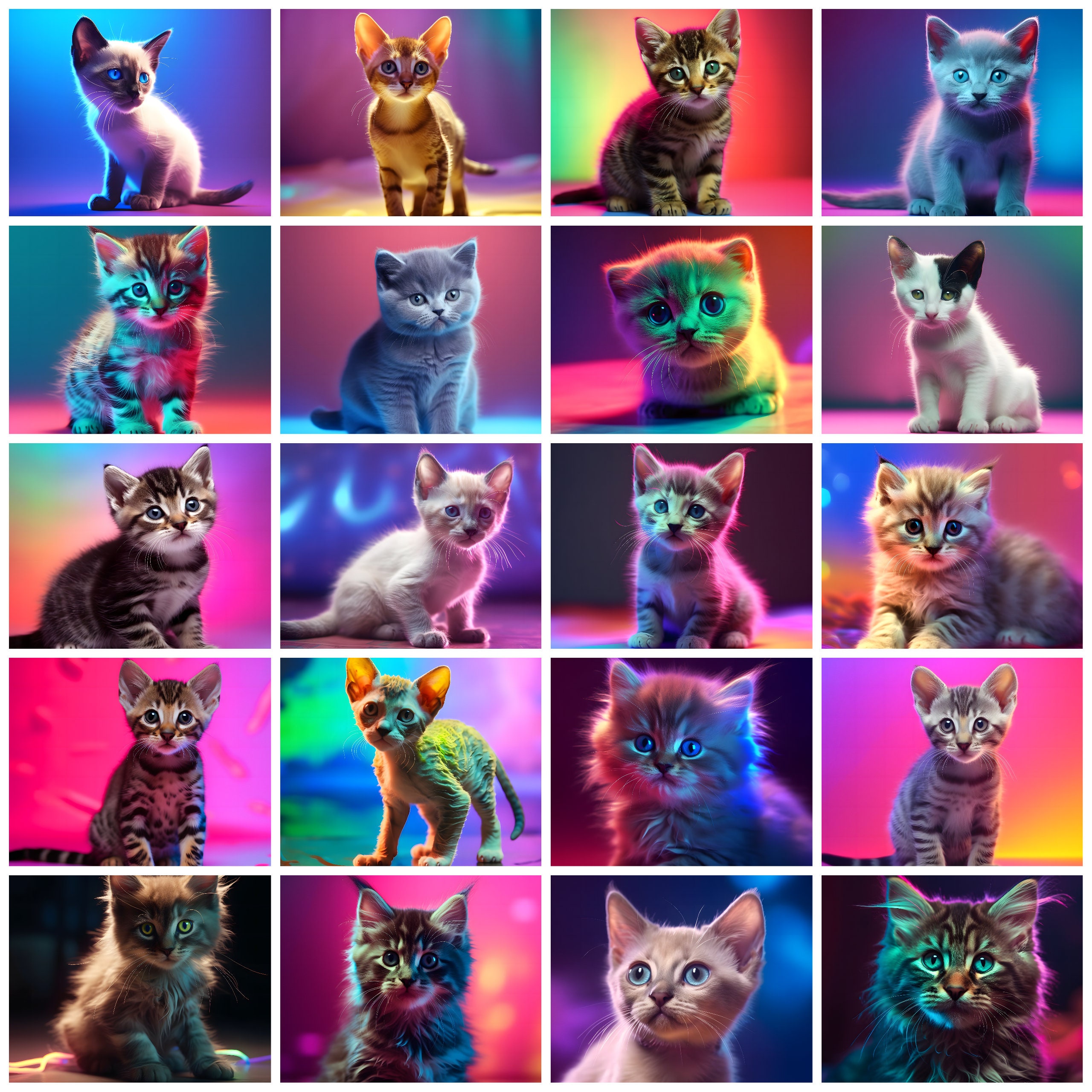 Cute Colorful Kitten Backgrounds, Cute Cat Wallpapers, Pet Pictures ...