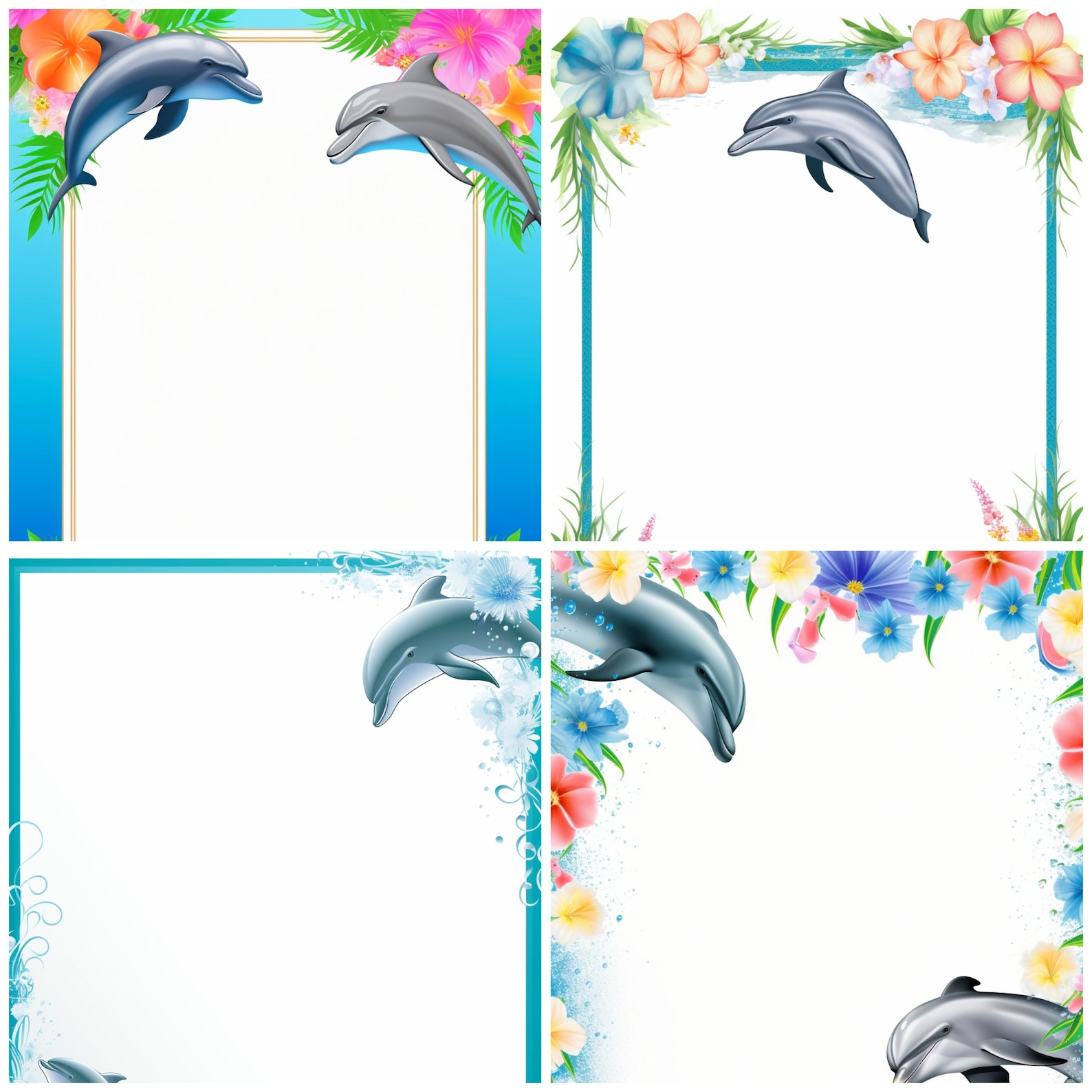 Dolphin Border Paper Collection for Invitations, Functions or Art ...