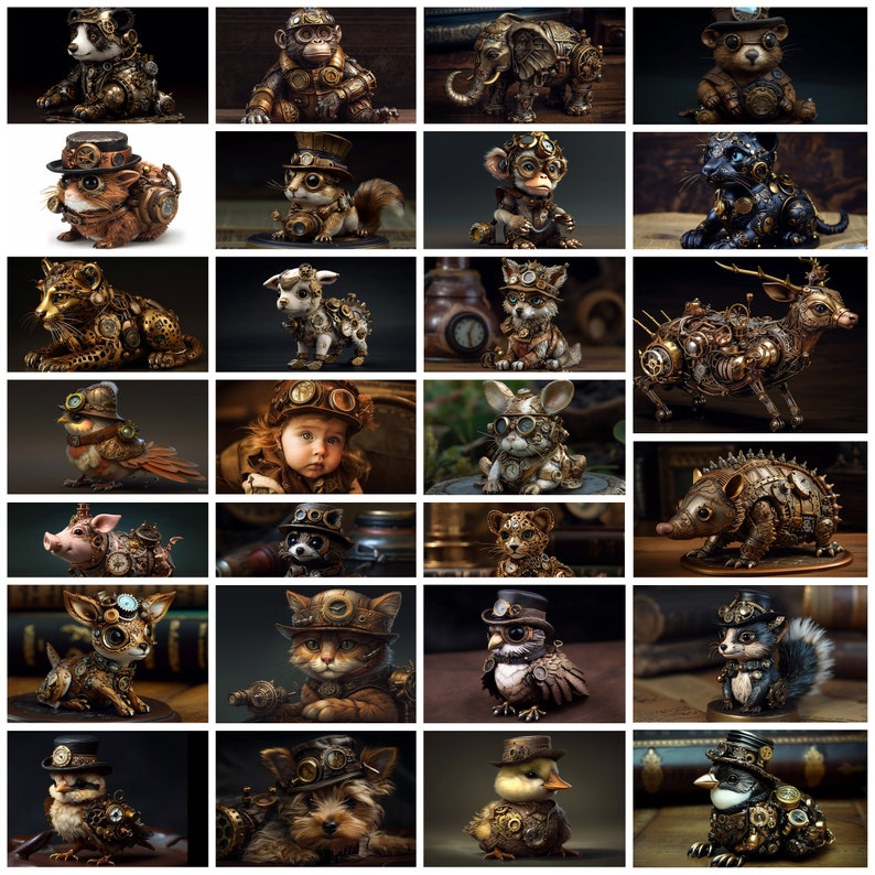 Steampunk Babies Collection, Steampunk Animals, Steampunk Background ...