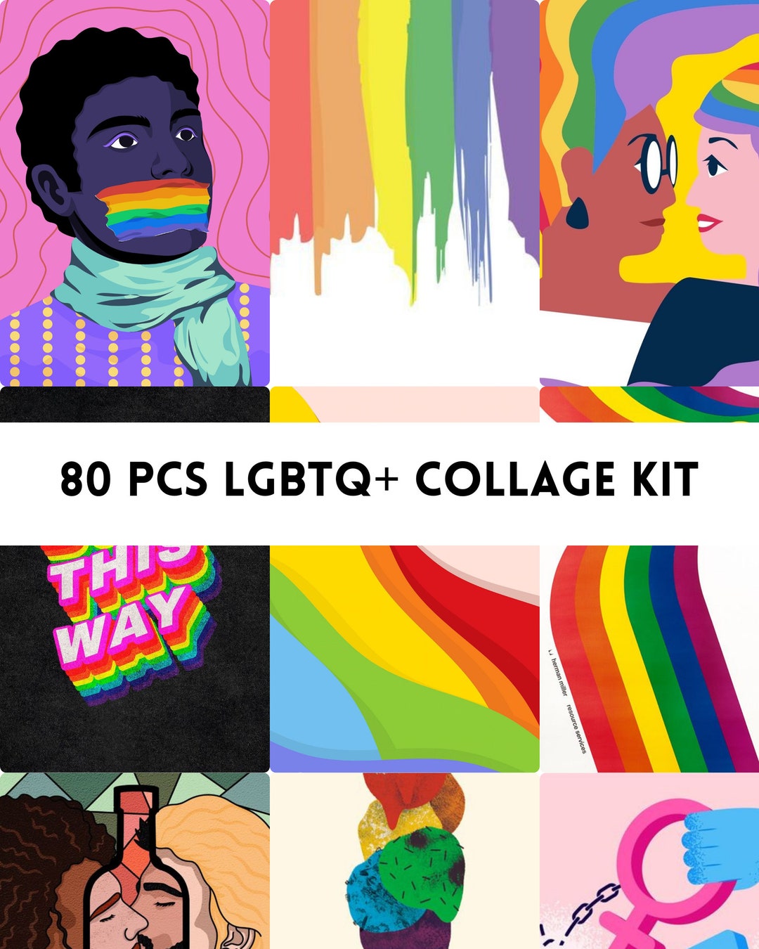80 PCS LGBTQ Collage Kit I Pride Collage Supplies I DIY Pride - Etsy
