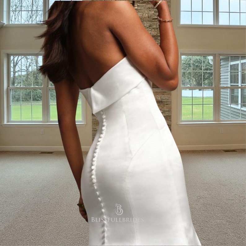 Minimalist Strapless Fit and Flare Wedding Gown - Custom Made - Etsy