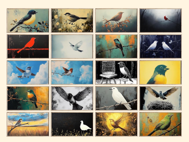 50 Bird Themed Frame TV Art Bundle, Nature Samsung Theframe TV Artwork ...
