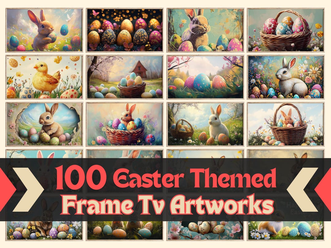 Easter Frame TV Art Bundle, Happy Easter Samsung Frame TV Artwork ...