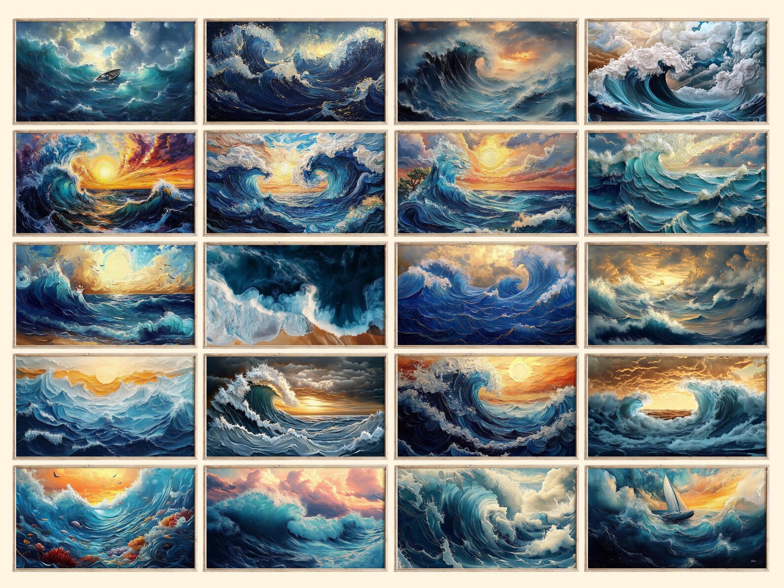 Ocean Frame TV Art Bundle, Sea Samsung Frame TV Artwork Set, Oceanic ...