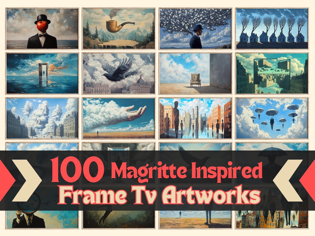 René Magritte Inspired Frame TV Art Bundle, Surrealist Samsung Frame TV ...