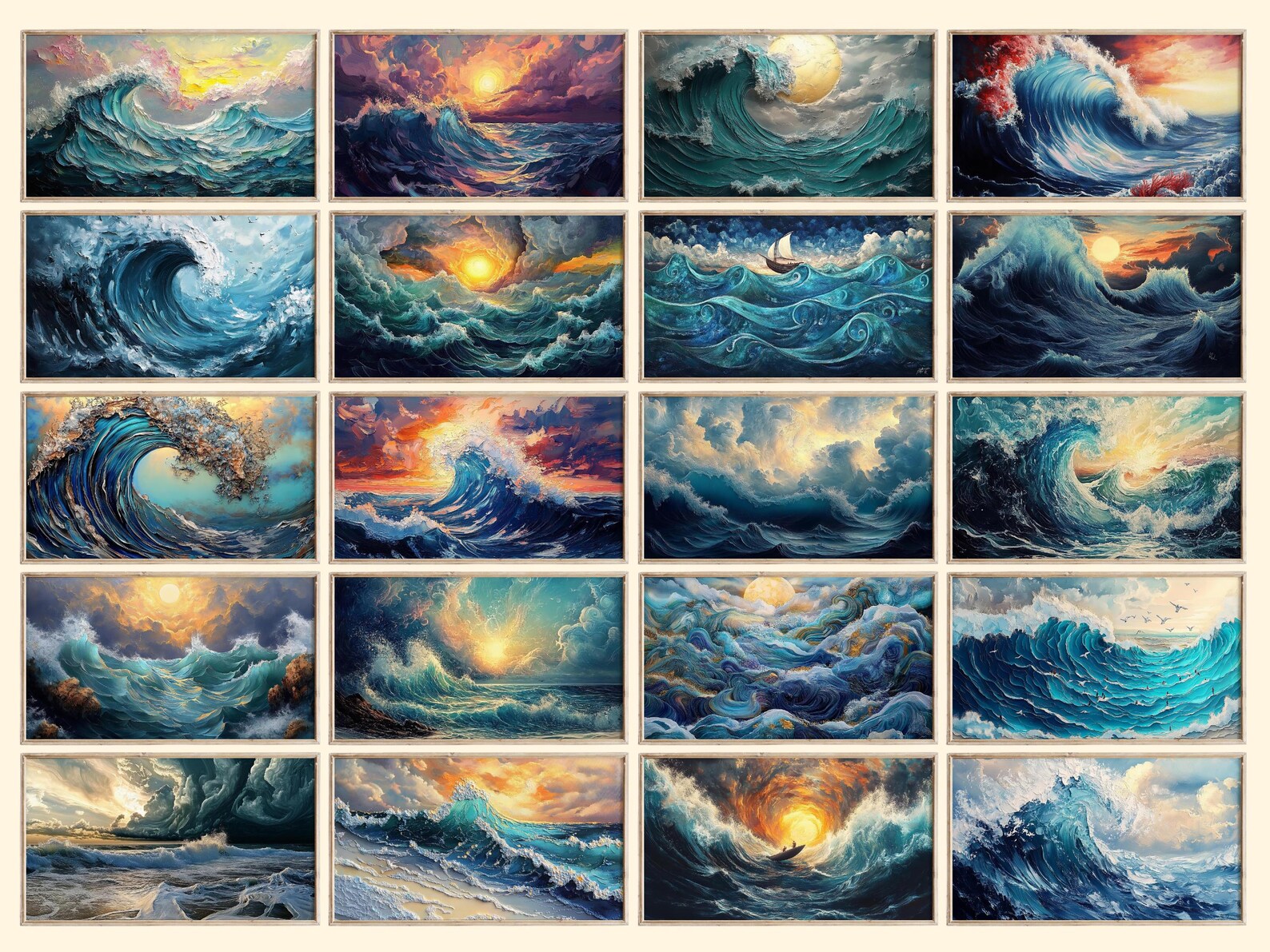 Ocean Frame TV Art Bundle, Sea Samsung Frame TV Artwork Set, Oceanic ...