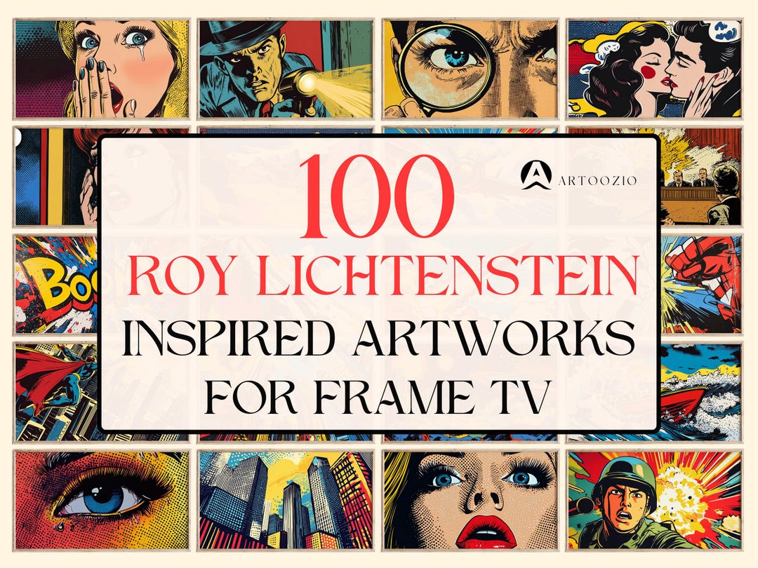 Roy Lichtenstein Inspired Frame TV Art Set, Samsung Frame TV Artwork ...