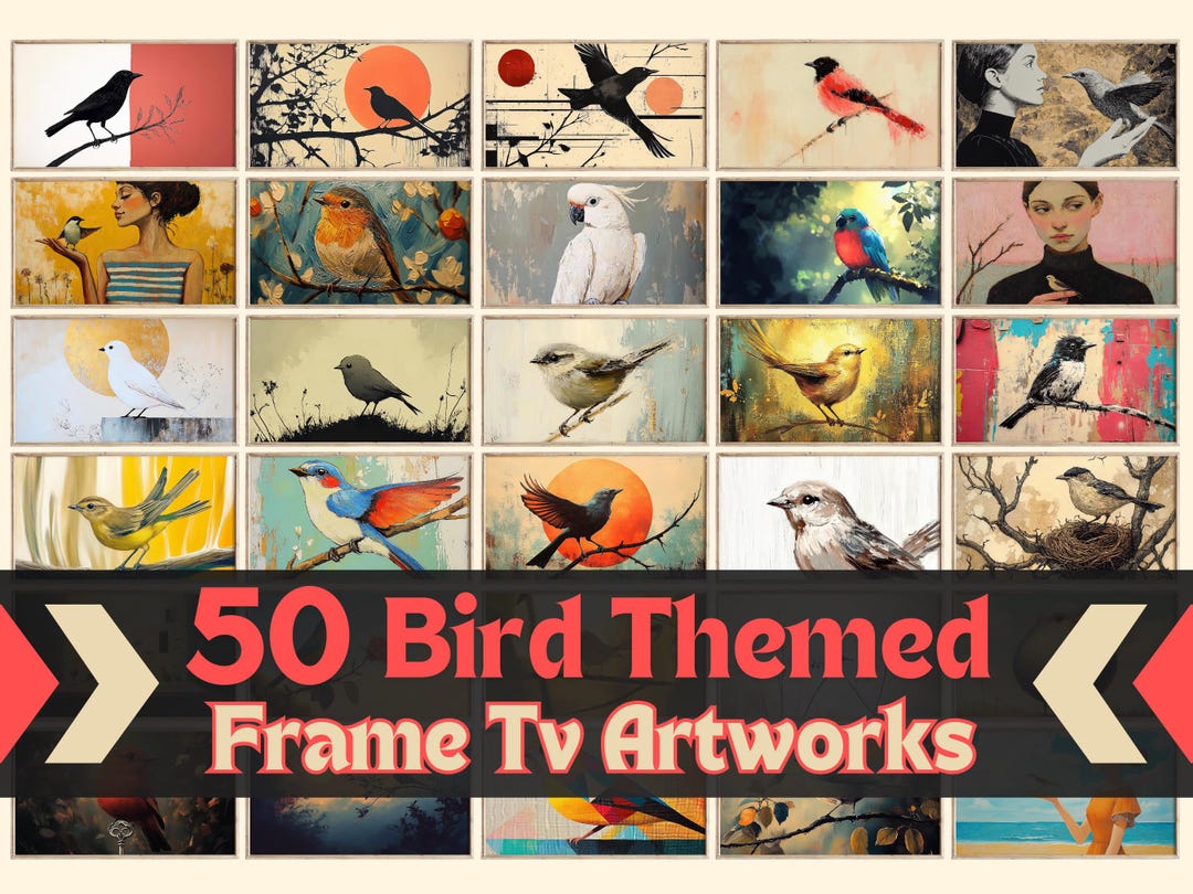 50 Bird Themed Frame TV Art Bundle, Nature Samsung Theframe TV Artwork ...