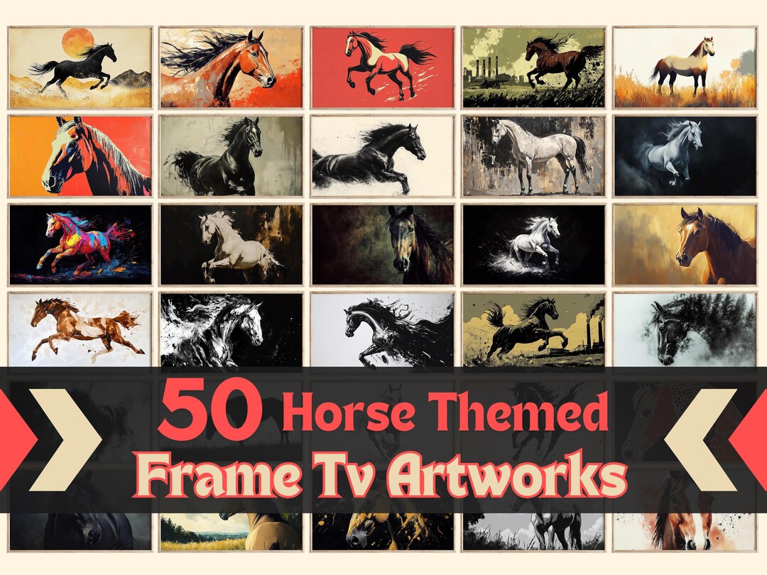 50 Horse Themed Frame TV Art Bundle, Horses Samsung Theframe TV Artwork ...