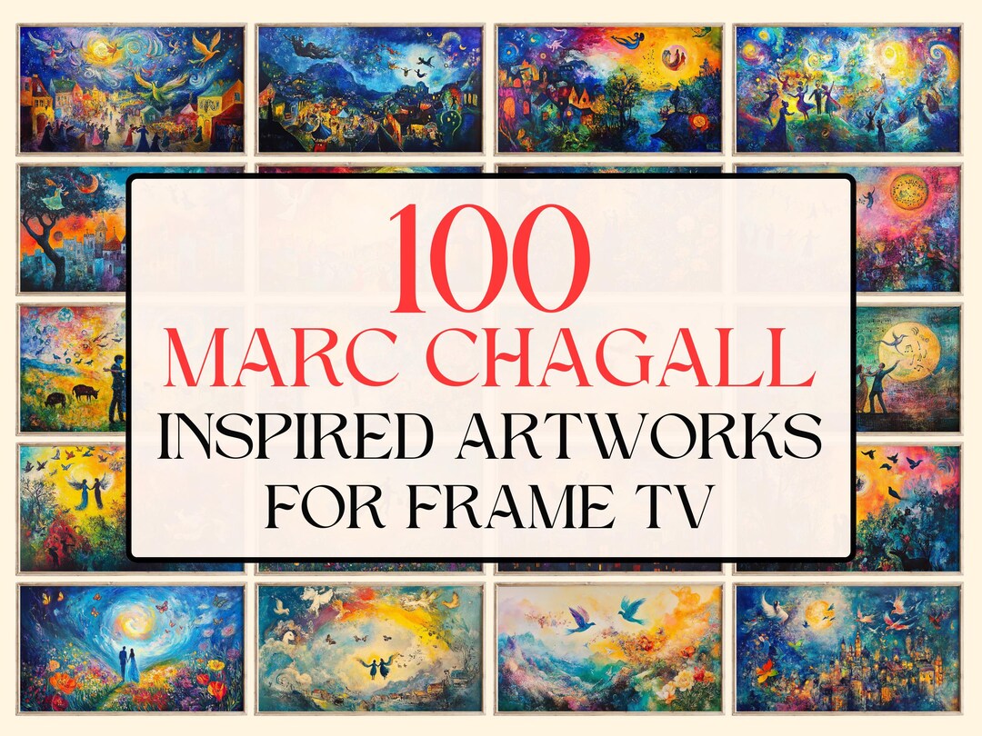 Marc Chagall Inspired Frame TV Art Bundle, Surrealist Samsung Frame TV ...
