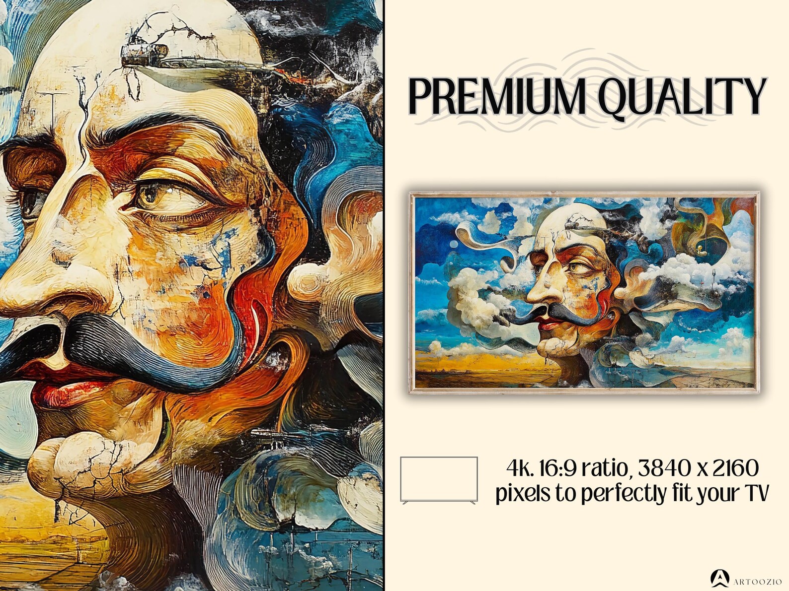 Salvador Dali Inspired Frame TV Art, Samsung Frame TV 250 Bundle ...