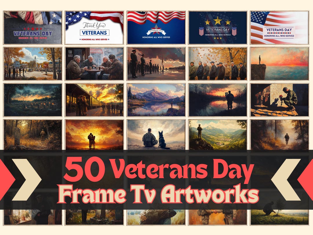 Veterans Day Frame TV Art Set, Patriotic Samsung Frame TV Artwork ...
