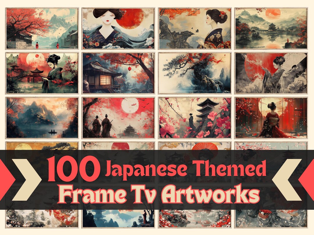 Japanese Frame TV Art Set, Geisha Samsung Frame TV Artwork Bundle ...