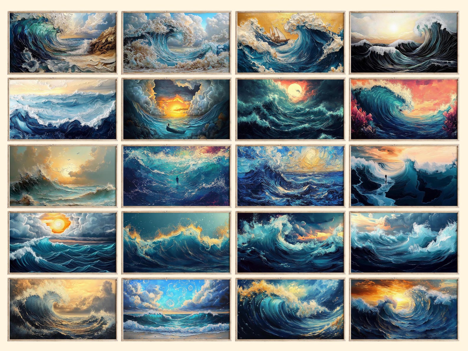 Ocean Frame TV Art Bundle, Sea Samsung Frame TV Artwork Set, Oceanic ...