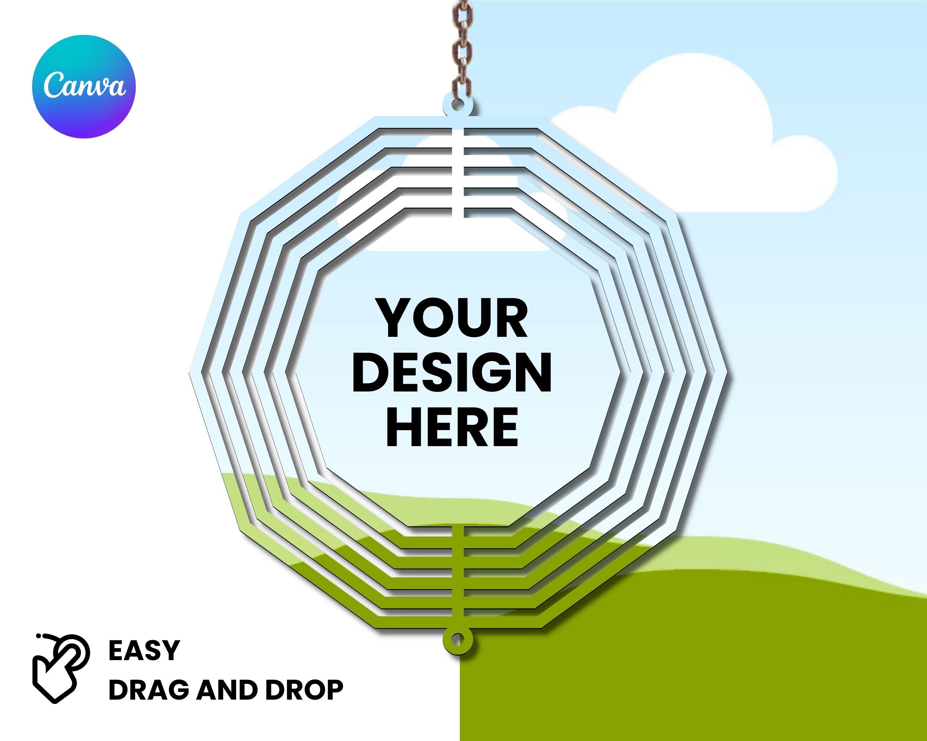 Wind Spinner Canva Mockups, Bundle, Drag & Drop Template, Editable ...