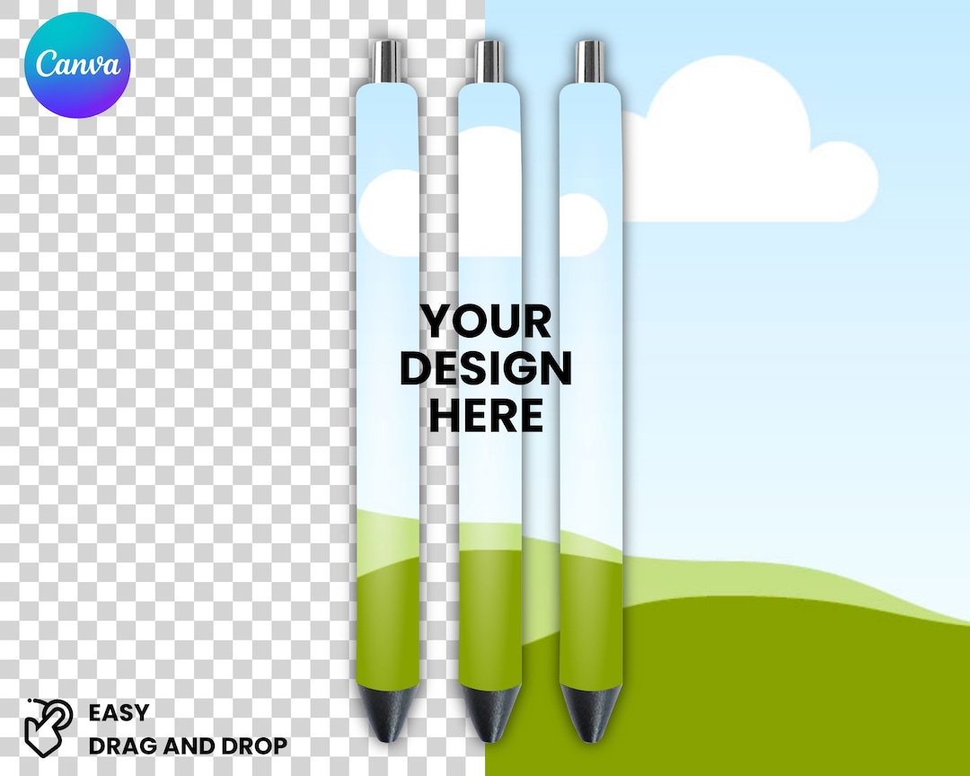 Epoxy Pen Wrap Canva Mockup, Drag & Drop Template, Editable, Easy to ...