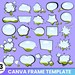 Speech Bubble Canva Frames Bundle, Dream Bubble Canva Template, Cartoon ...
