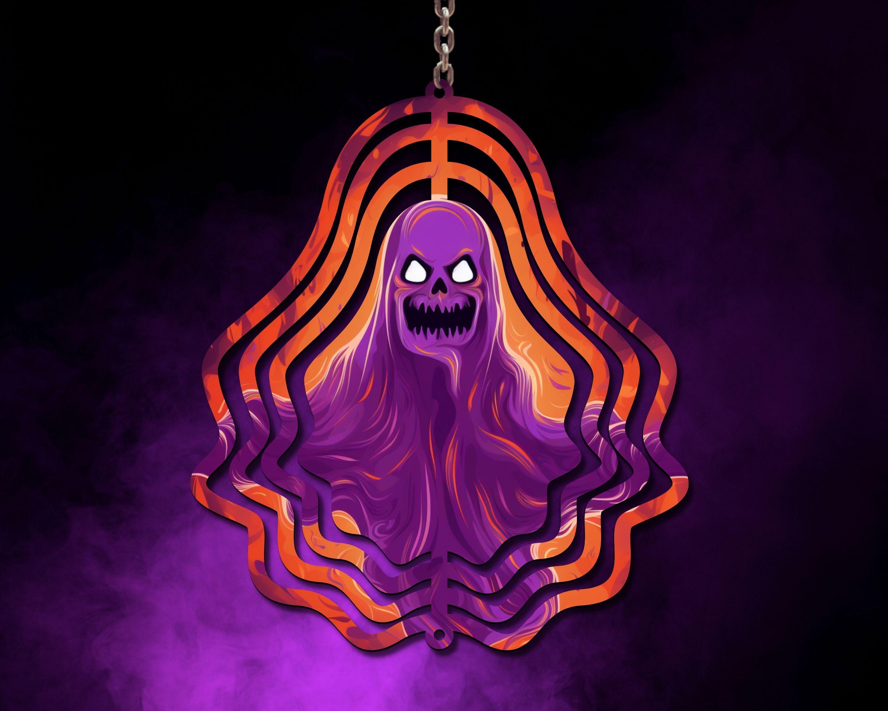 Ghost Wind Spinner Canva Mockup, Halloween, Drag & Drop Template ...