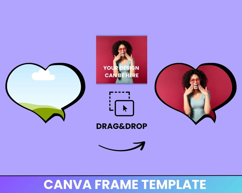 Speech Bubble Canva Frames Bundle, Dream Bubble Canva Template, Cartoon ...