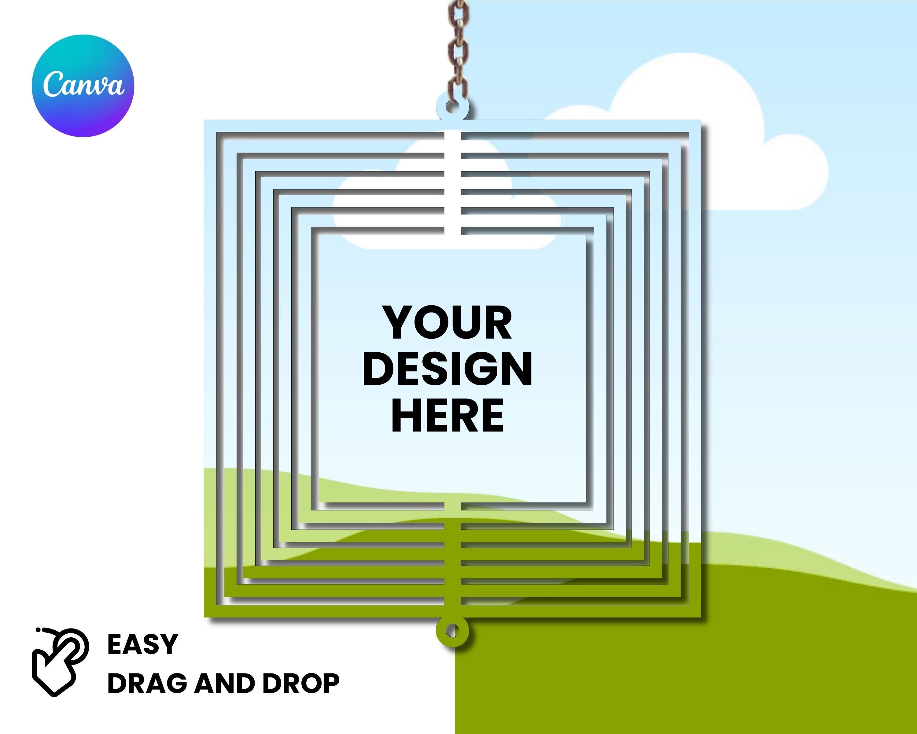 Wind Spinner Canva Mockups, Bundle, Drag & Drop Template, Editable ...