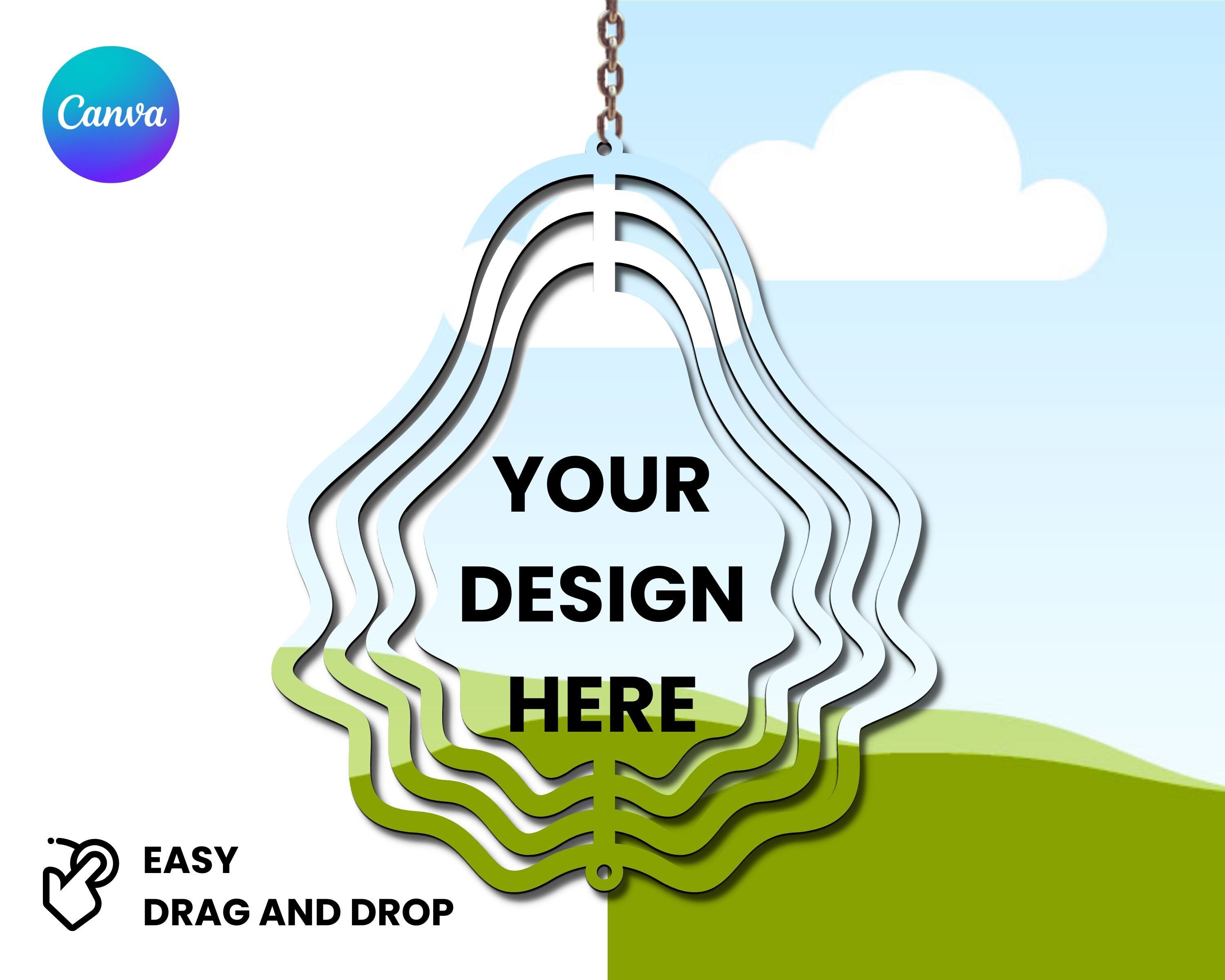 Ghost Wind Spinner Canva Mockup, Halloween, Drag & Drop Template ...