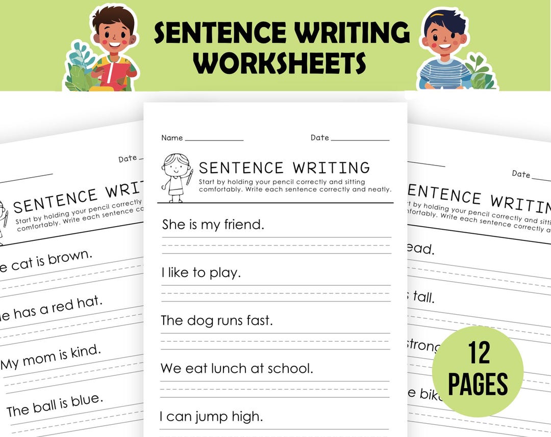 Printable Sentence Writing Practice Worksheets 1st-3rd Grade ELA ...