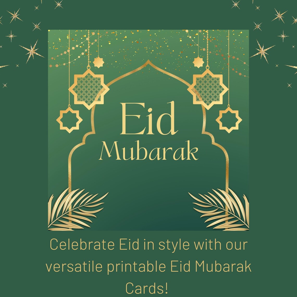 Eid Mubarak Digital Paper 10 Printable Prayer Cards - Etsy